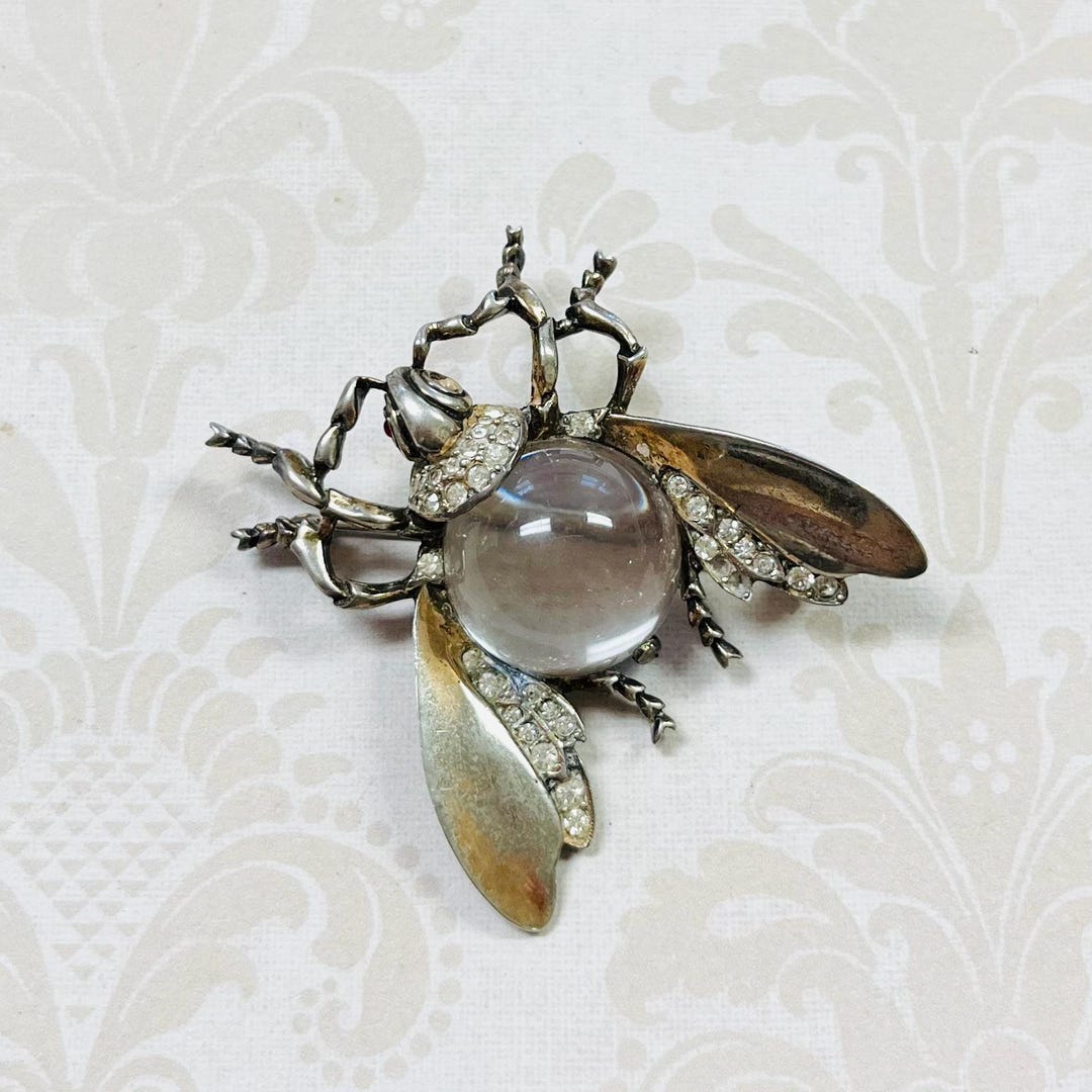 Sterling Silver Trifari Vintage Jelly Belly Fly Brooch - Etsy