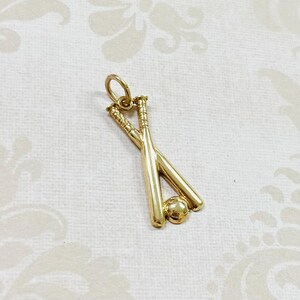 14K Gold Estate Baseball Bats Charm - Etsy