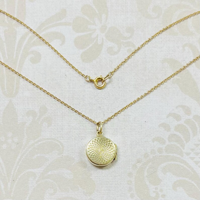 14K Gold Estate Children’s Locket Necklace - Etsy