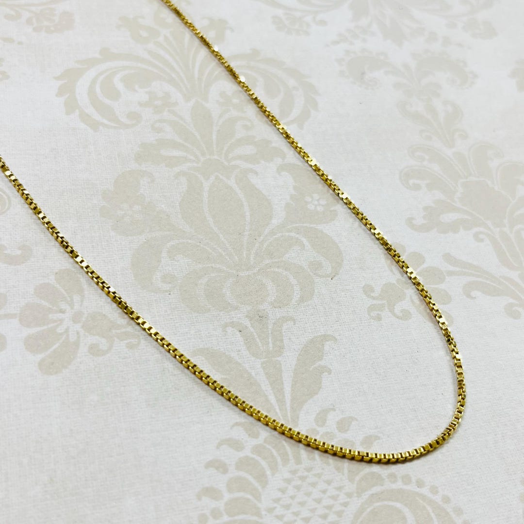 18K Gold Box Chain - Etsy