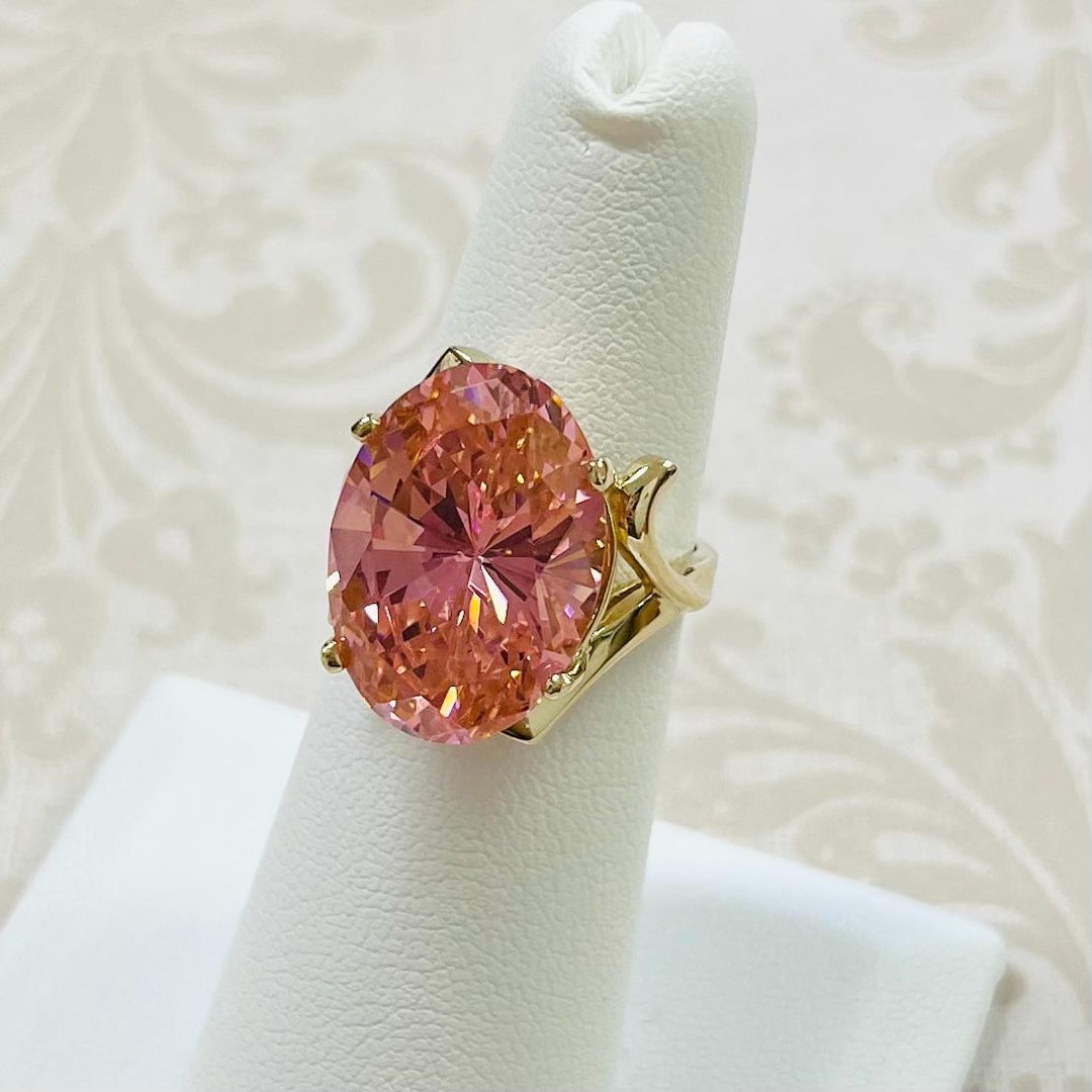14K Gold Pink Ice Ring - Etsy