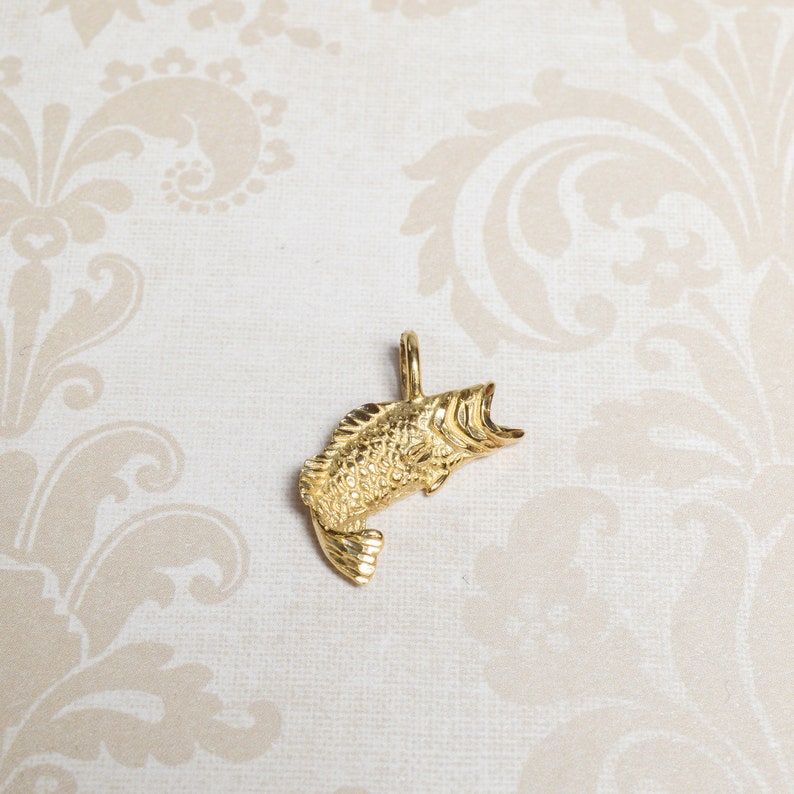 Trout Fish Charm, Open Mouth Bass Charm, Fish Pendant, Bass Pendant ...
