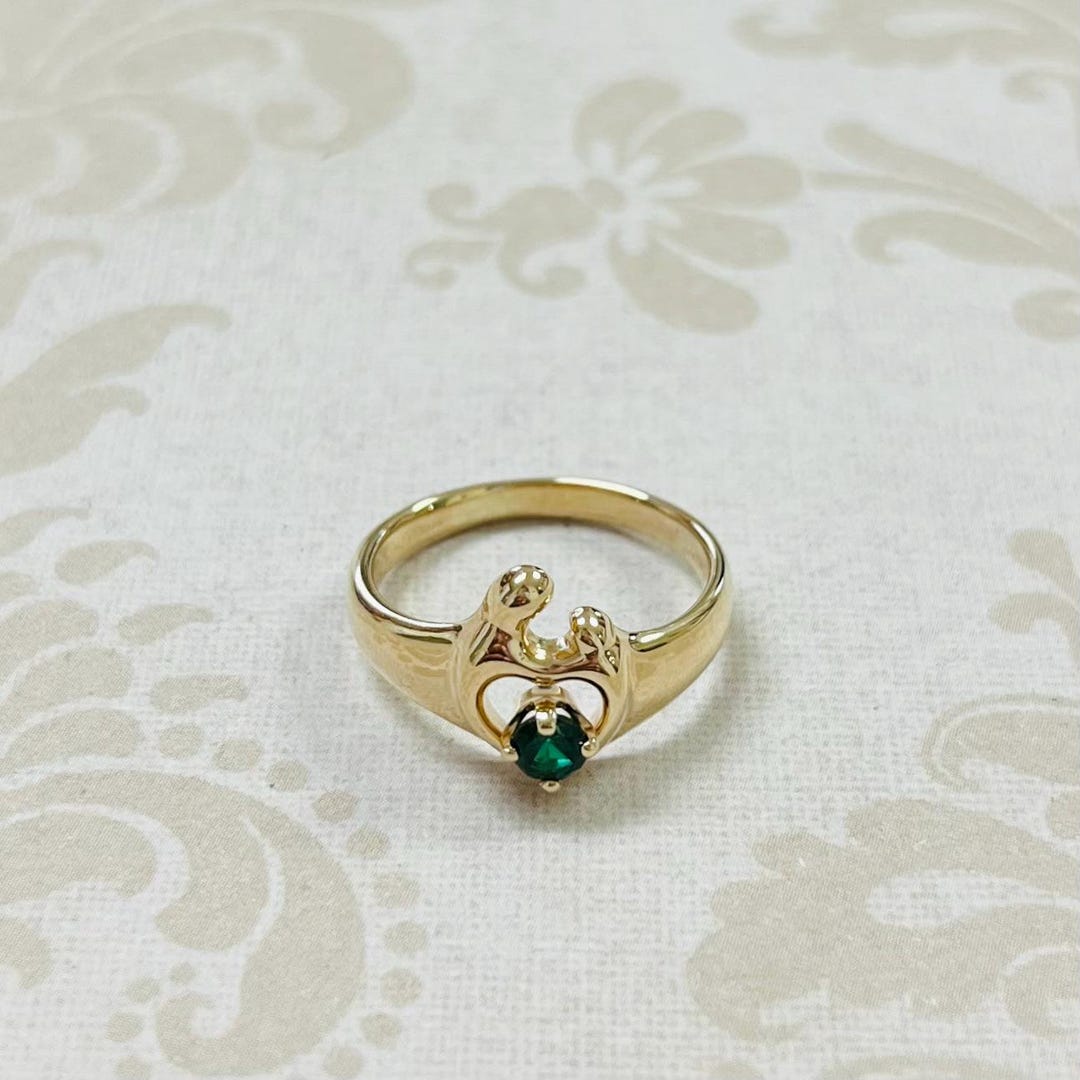 14K Gold Mother and Child Ring - Etsy