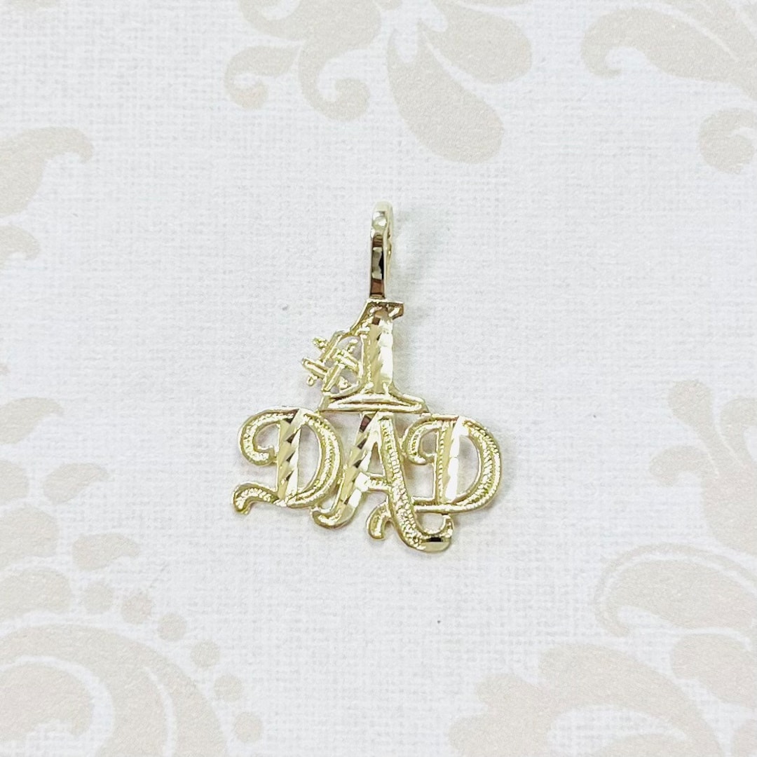14K Gold Estate #1 Dad Pendant - Etsy