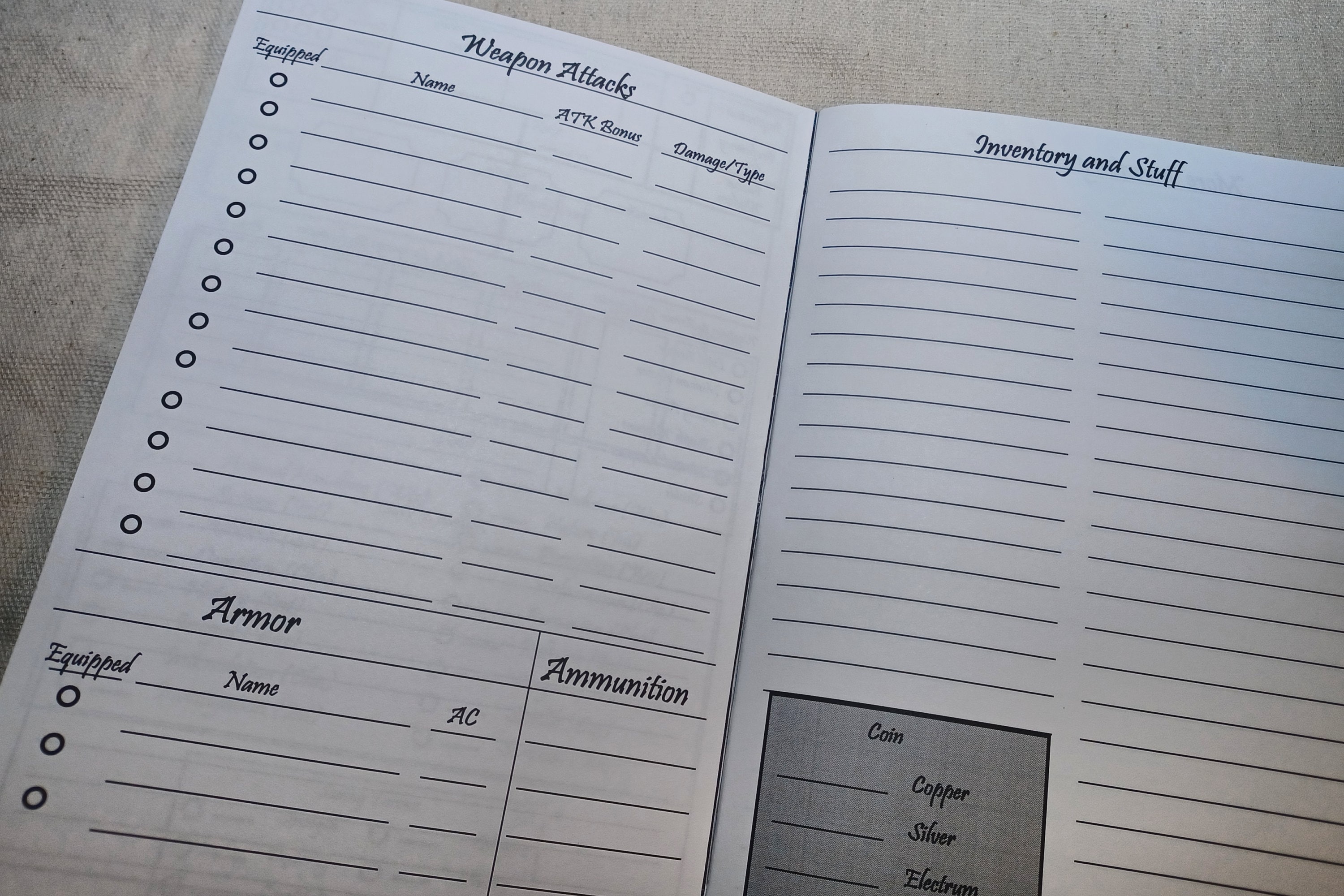 D&D 5e Character Journal: A5 Notebook, Character Sheets (physical Copy ...