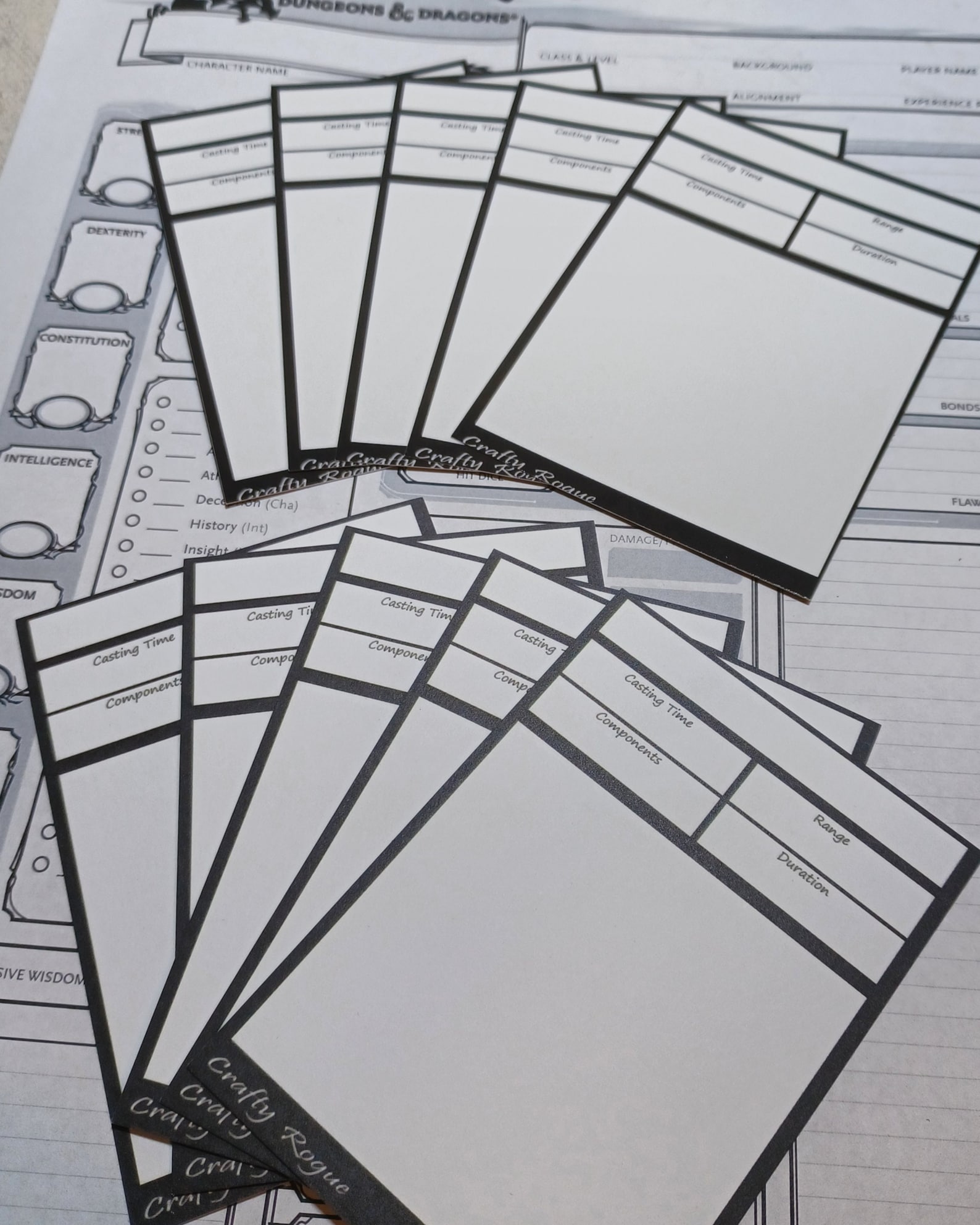 5E Spell Cards: Blank DND Tabletop Game Cards (digital Download) - Etsy
