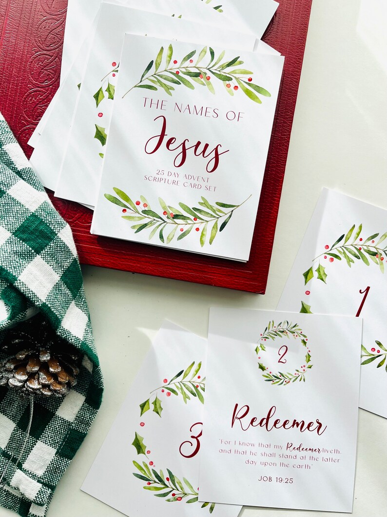 Printable Christmas Advent Cards: 25 Names of Jesus Countdown ...