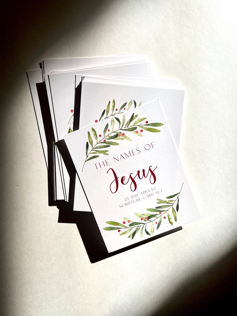 Printable Christmas Advent Cards: 25 Names of Jesus Countdown ...