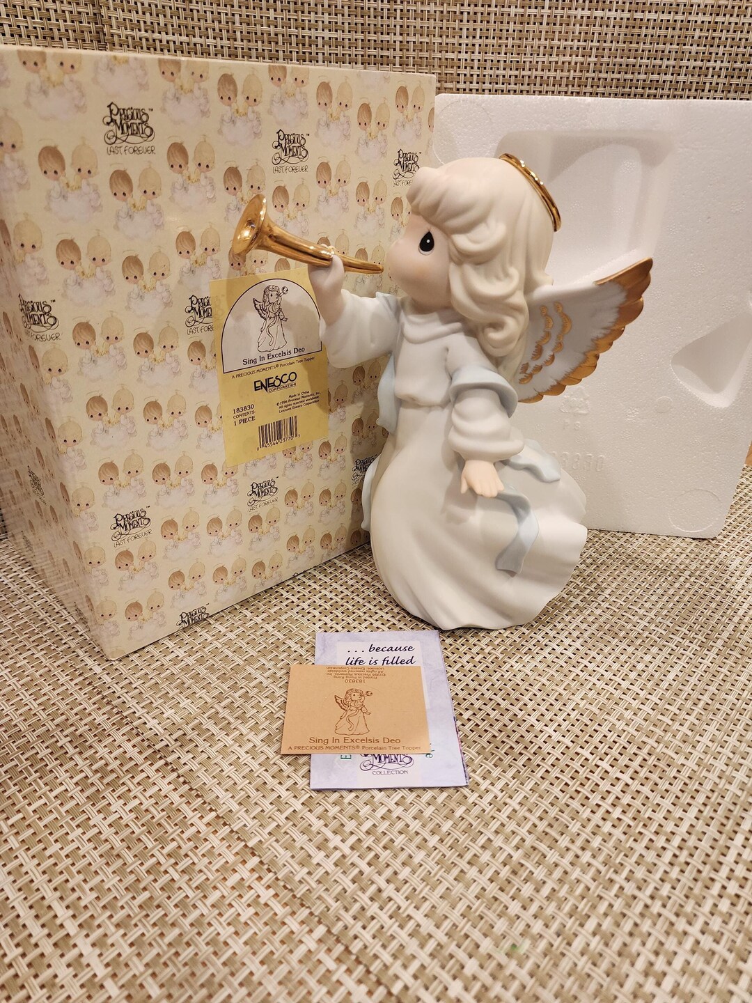 Vintage Precious Moments Porcelain Figurine "sing in Excelsis Deo" With ...
