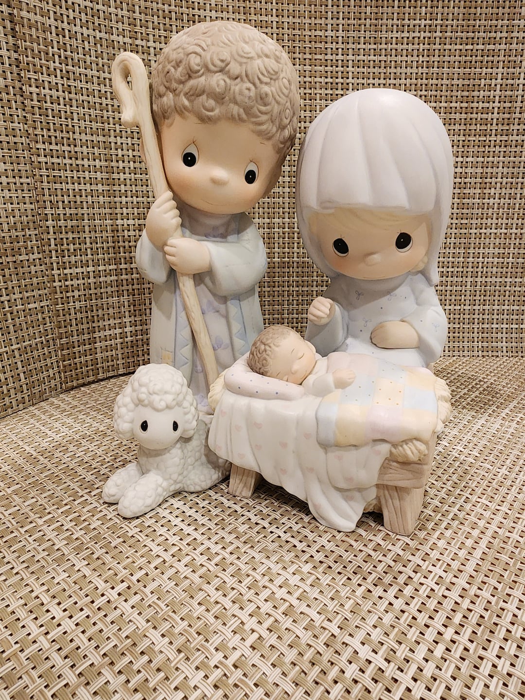 HUGE 9" Vintage Precious Moments Figurines 4 Pc Set “come Let Us Adore ...