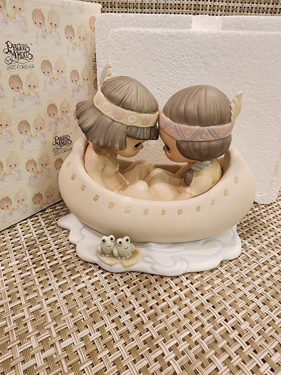 Vintage Precious Moments Porcelain Figurine “many Moons in Same Canoe ...