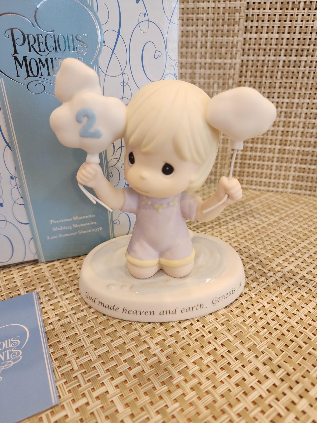 Vintage Precious Moments Porcelain Figurine "god Made Heaven and Earth ...