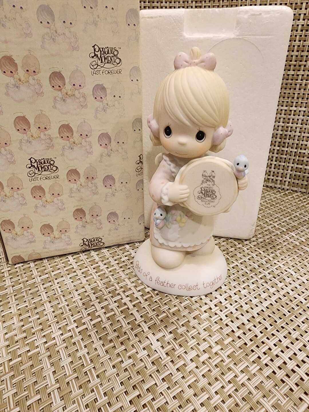 Vintage Precious Moments Figurine “birds of a Feather Collect Together ...