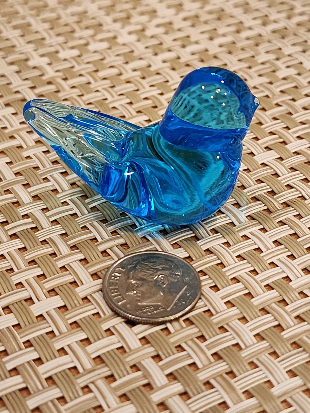 Vintage Leo Ward 1997 Glass Bluebird of Happiness terra - Etsy