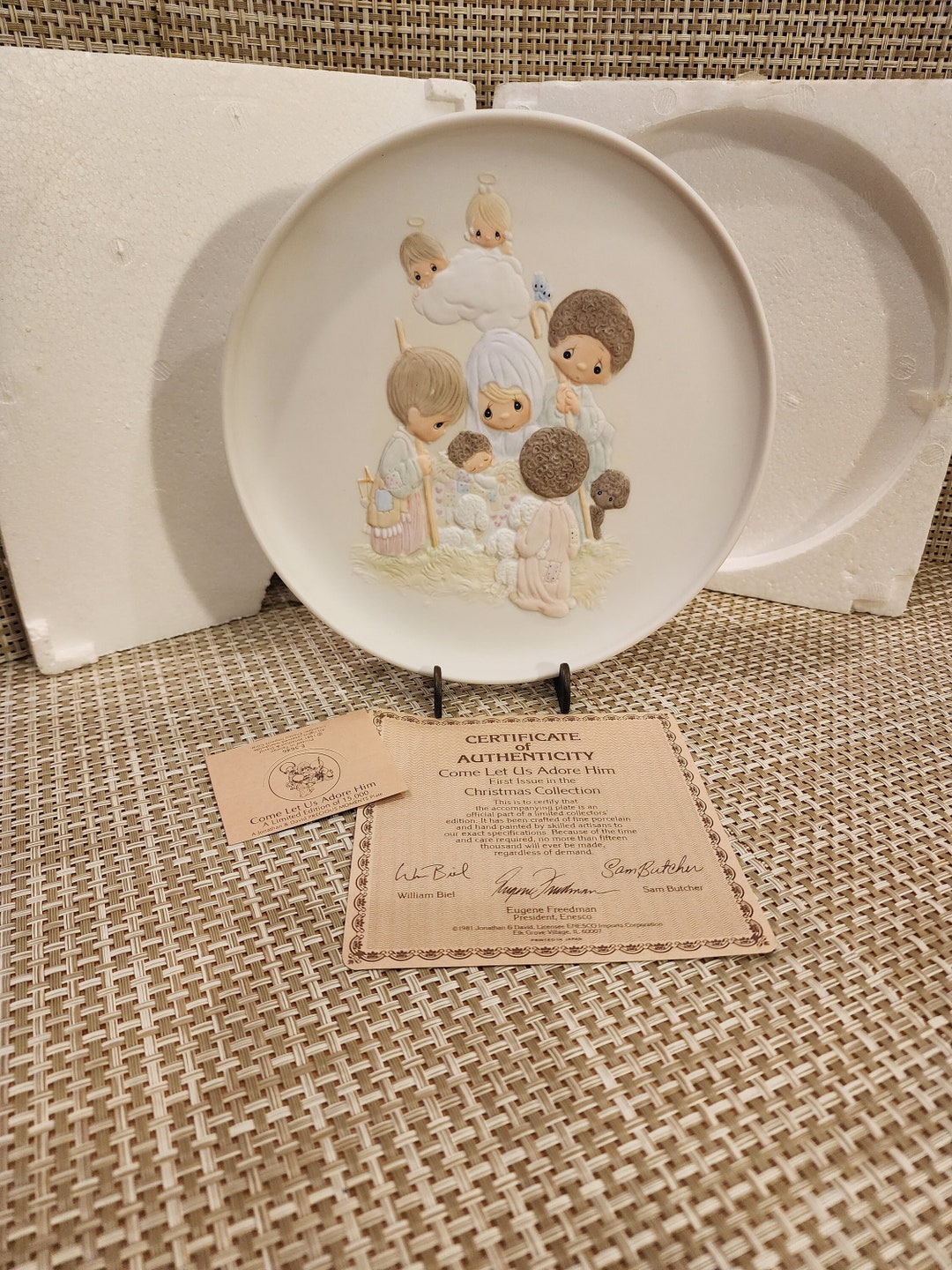 Vintage Precious Moments Plate “come Let Us Adore Him" by Enesco ...