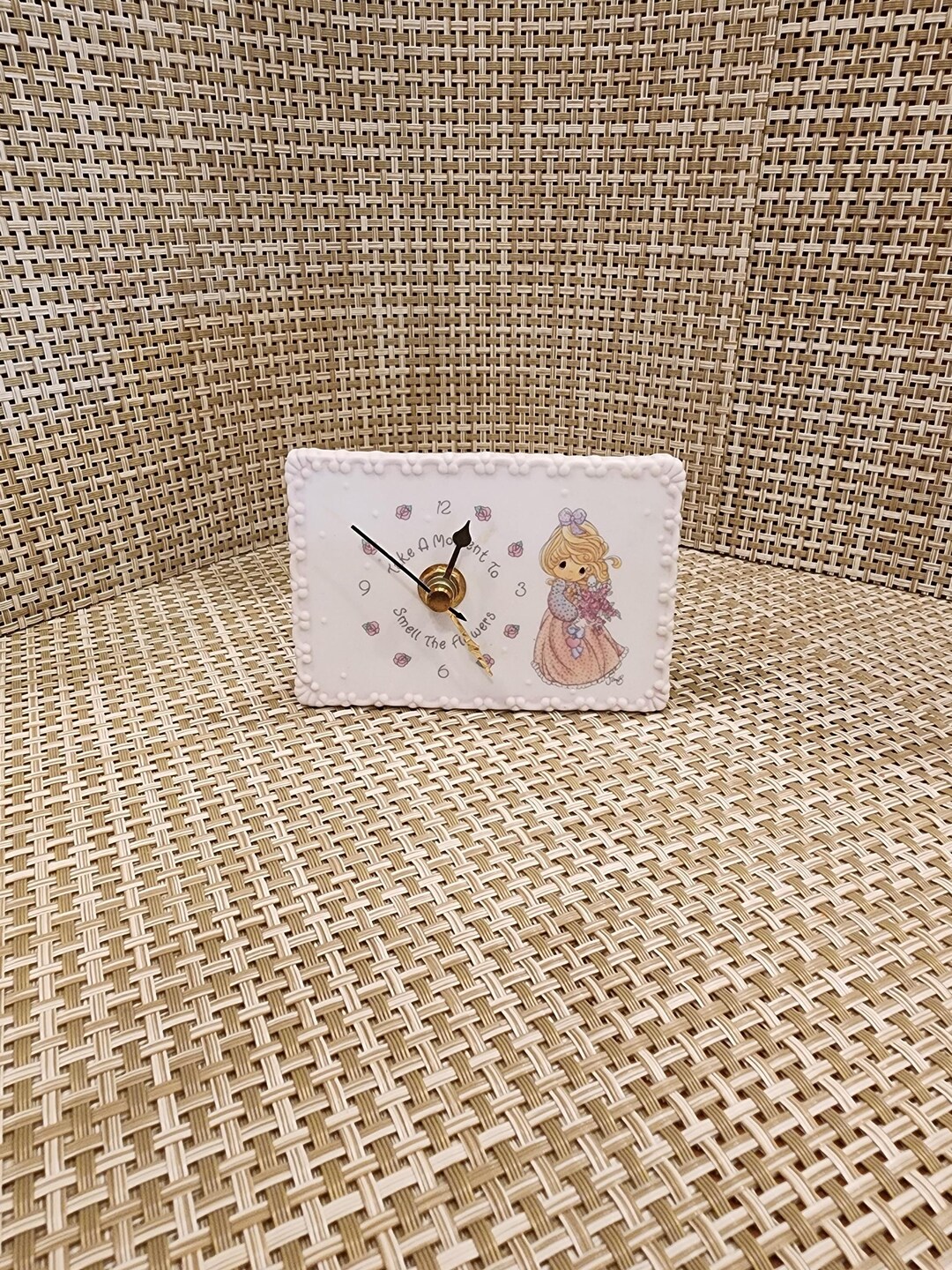 Vintage Precious Moments Porcelain Clock "take A Moment to Smell the ...
