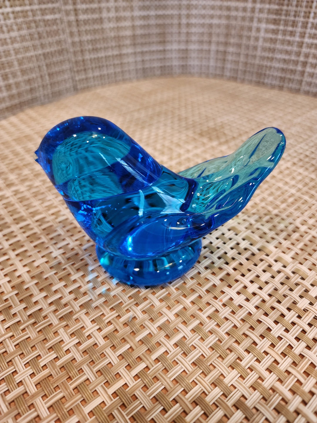 Vintage Glass Bluebird of Happiness large Size Signed by - Etsy