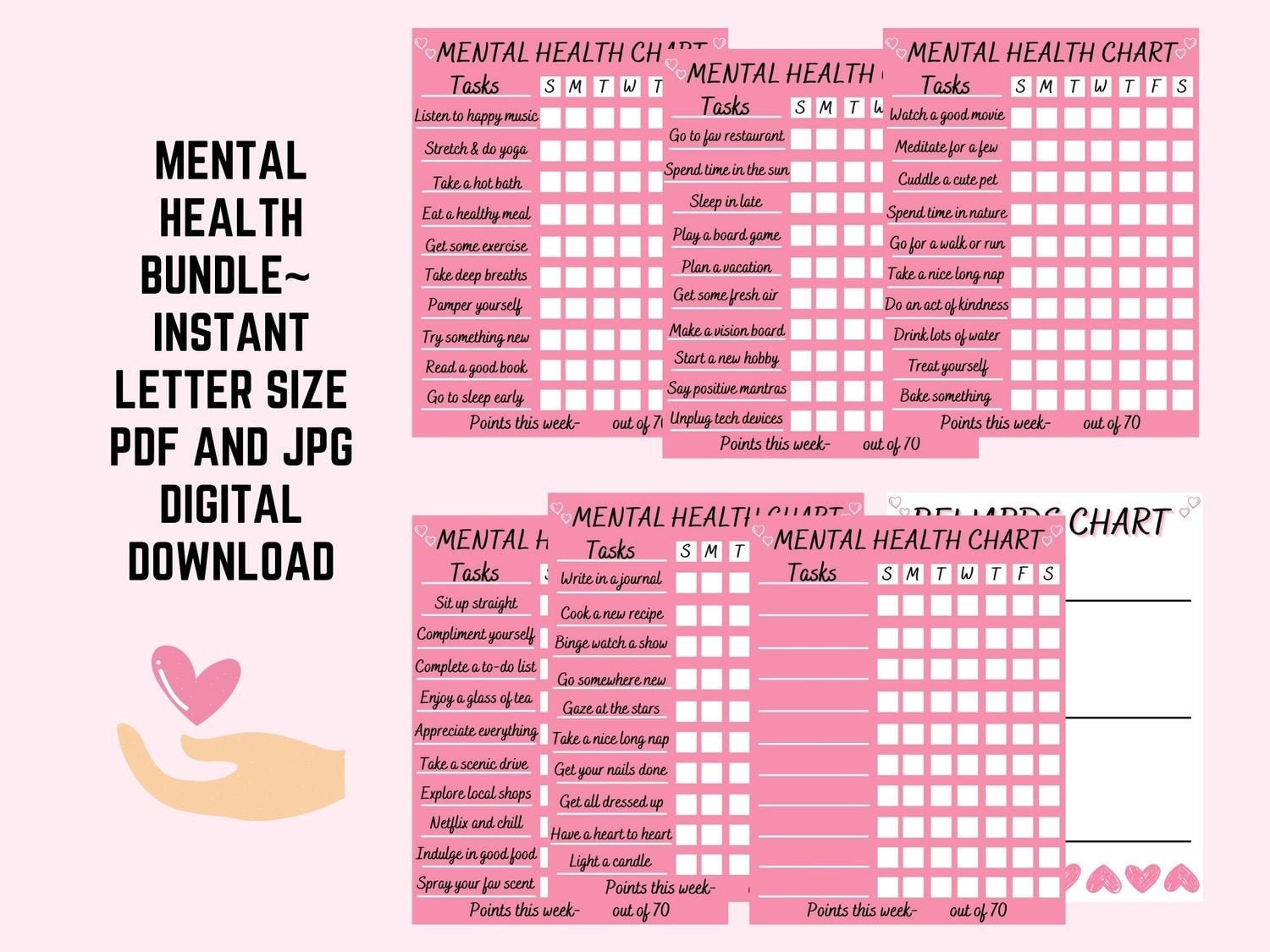 Mental Health ~ Printable Chart Bundle - Etsy