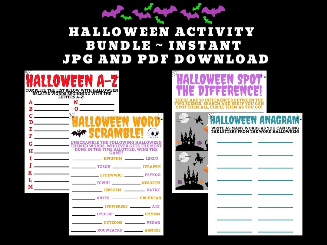 Halloween Activities ~ Printable Bundle - Etsy
