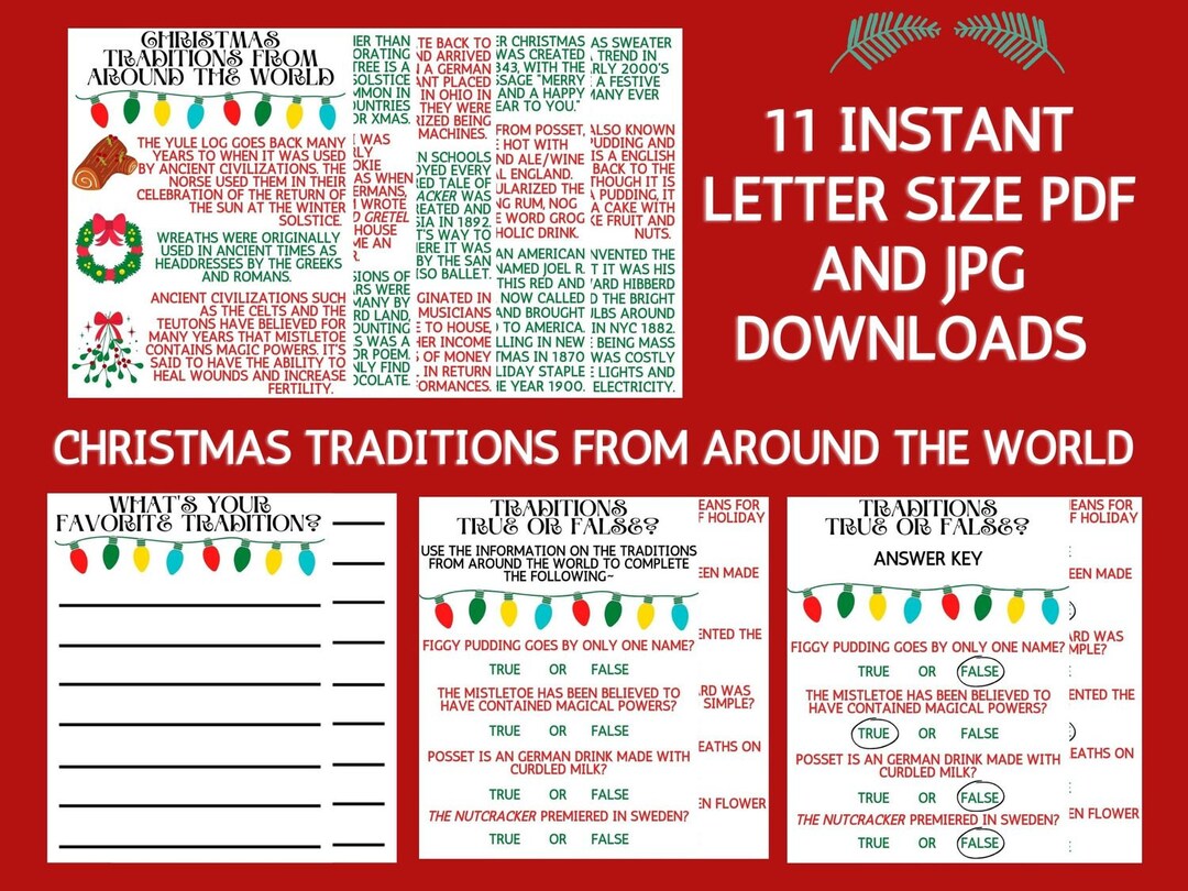 Christmas Traditions From Around the World Digital Printable - Etsy