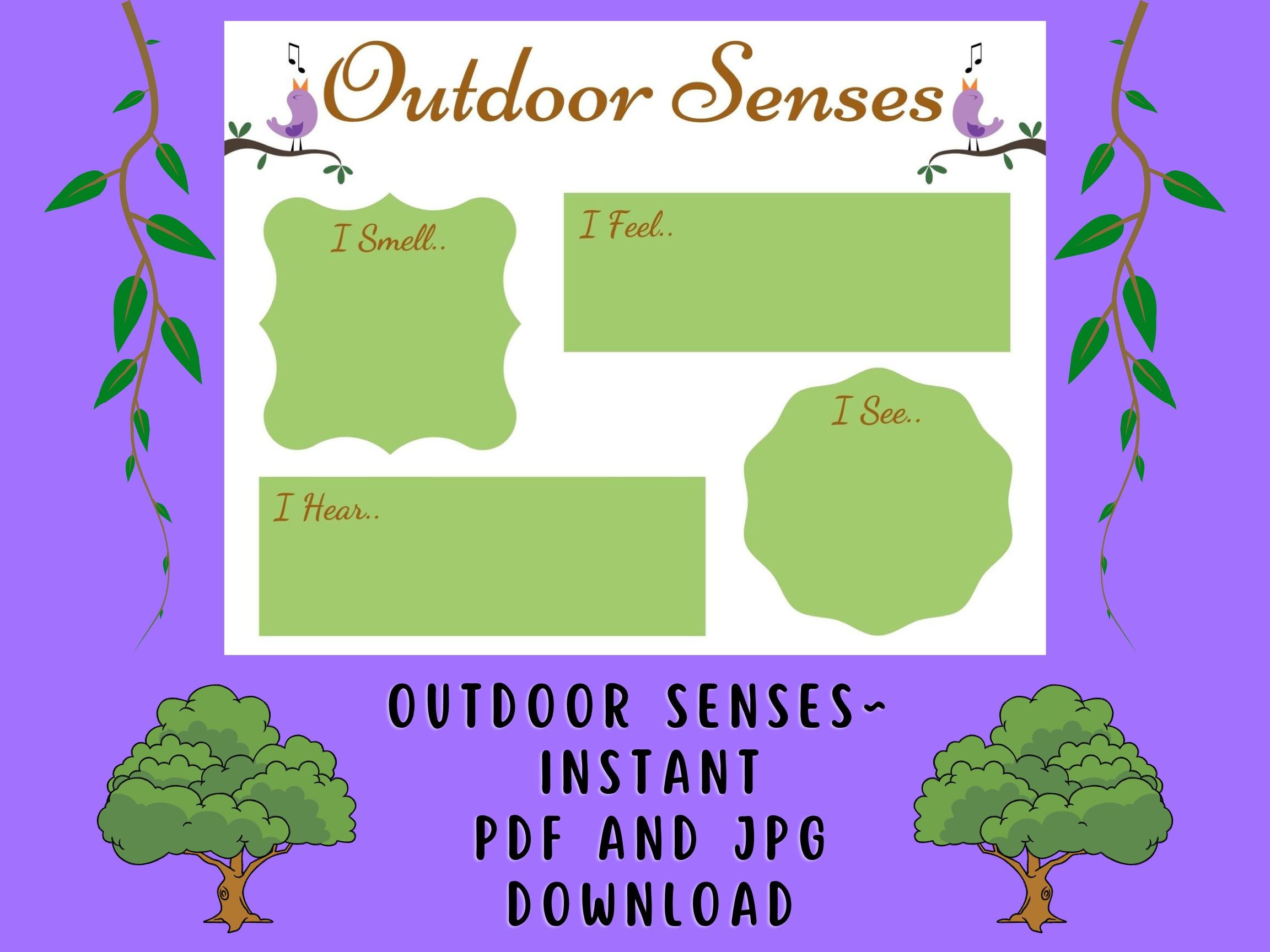 Outdoor Senses Activity - Etsy