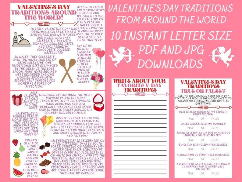 Valentine's Day Printable - Traditions From Around the World - Etsy