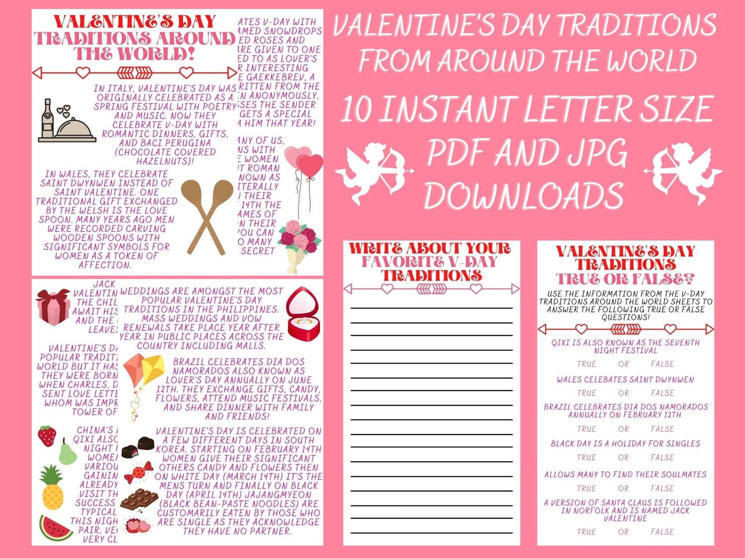 Valentine's Day Printable - Traditions From Around the World - Etsy
