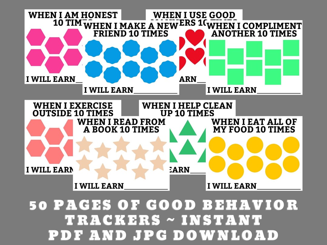 Good Behavior Tracker ~ Digital Bundle - Etsy