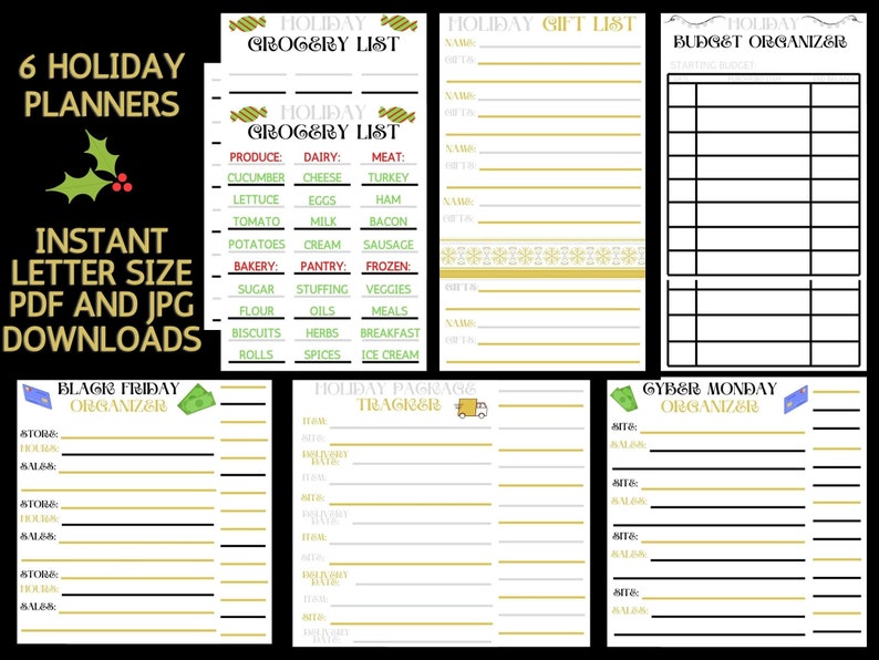 Printable Holiday Planner Bundle - Etsy