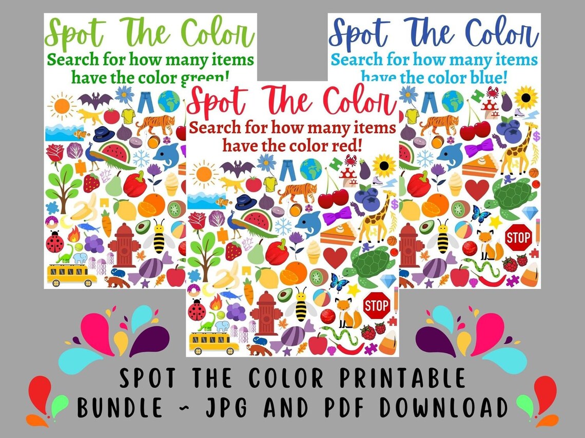 Spot the Color ~ Printable Bundle - Etsy