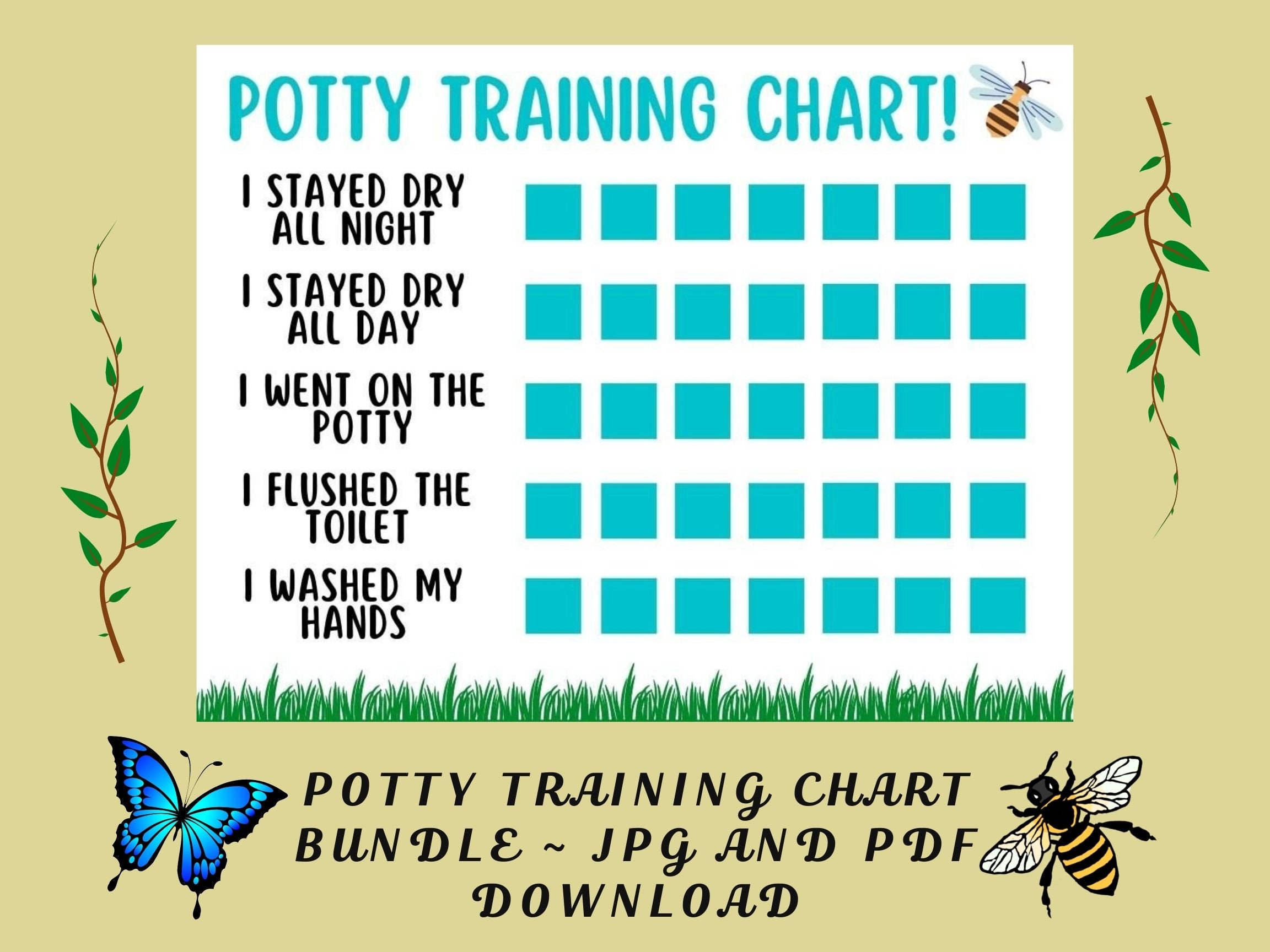 Potty Training Chart ~ Printable Bundle - Etsy