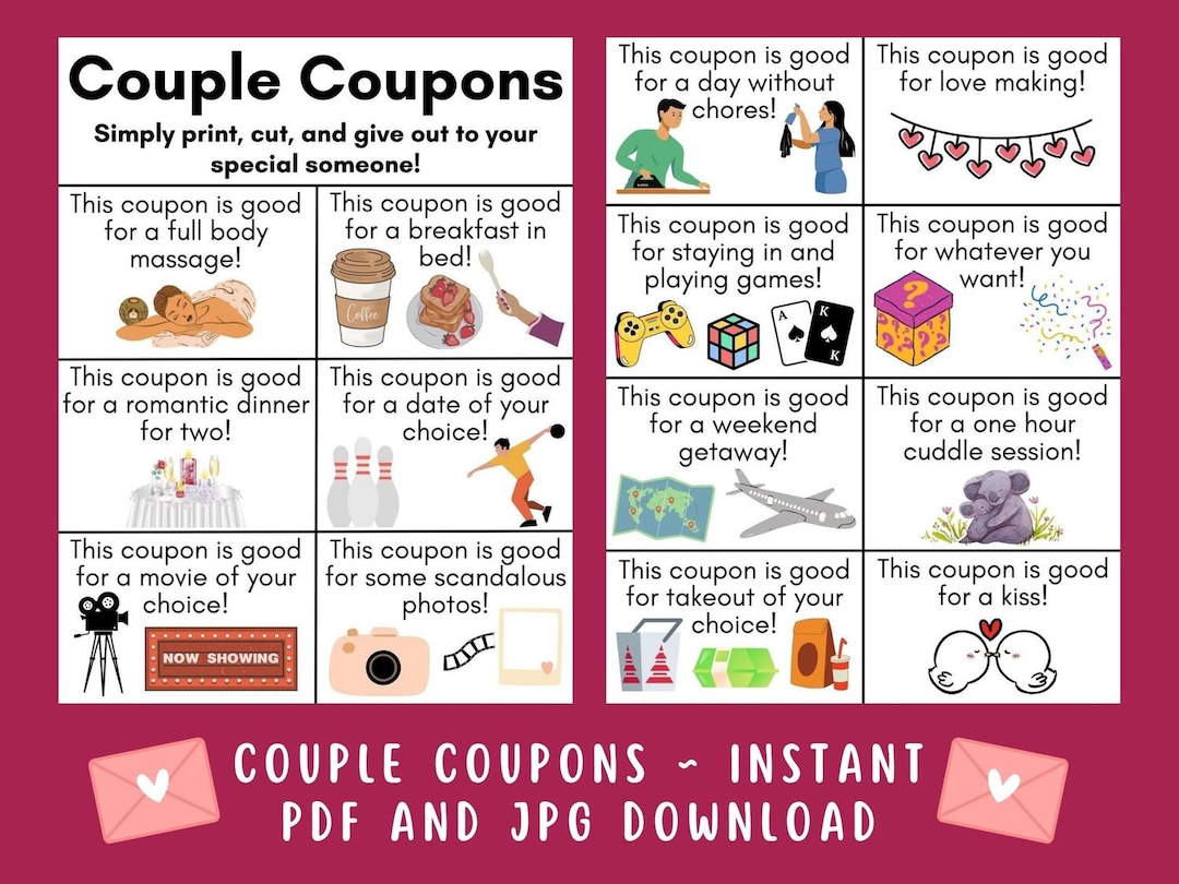 Printable Couple Coupons - Etsy
