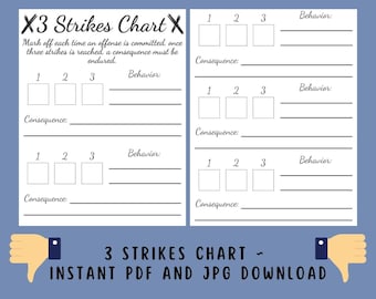 Behavior Chart 3 Kids - Etsy