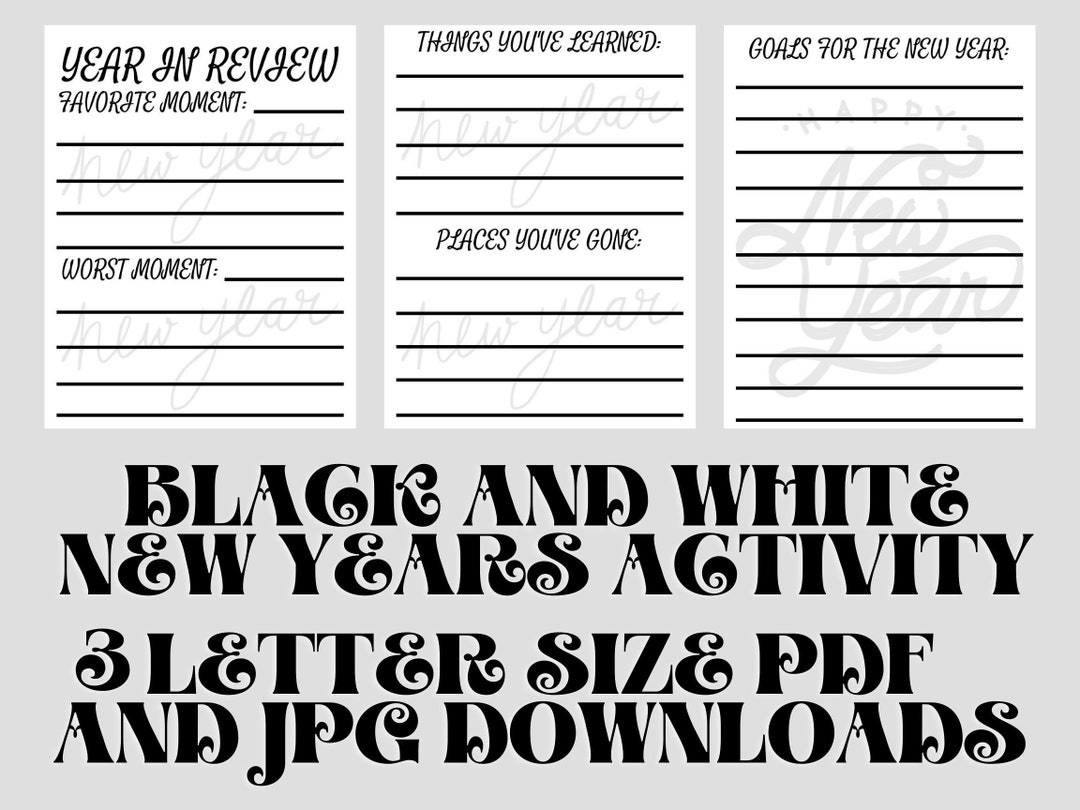 Year in Review ~ New Years Printable Activity - Etsy