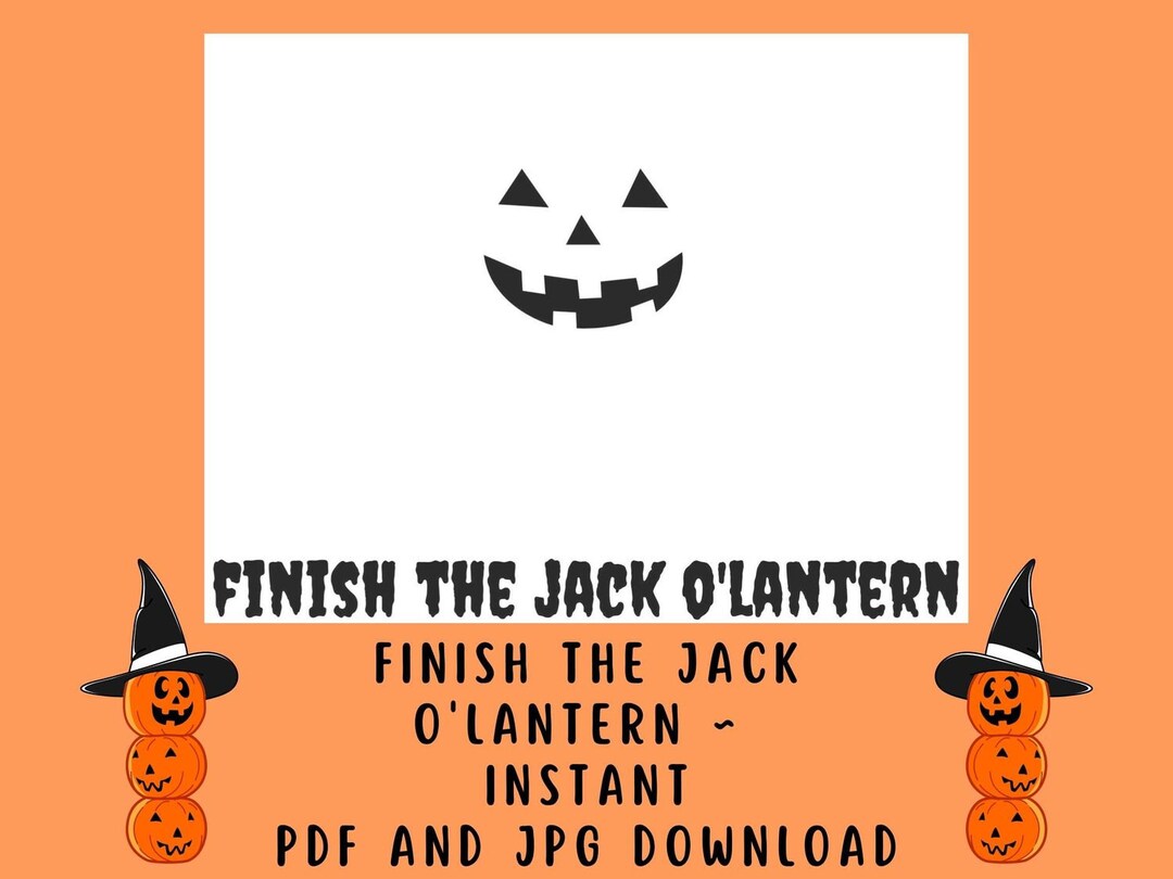 Finish the Jack O'lantern ~ Printable Activity - Etsy