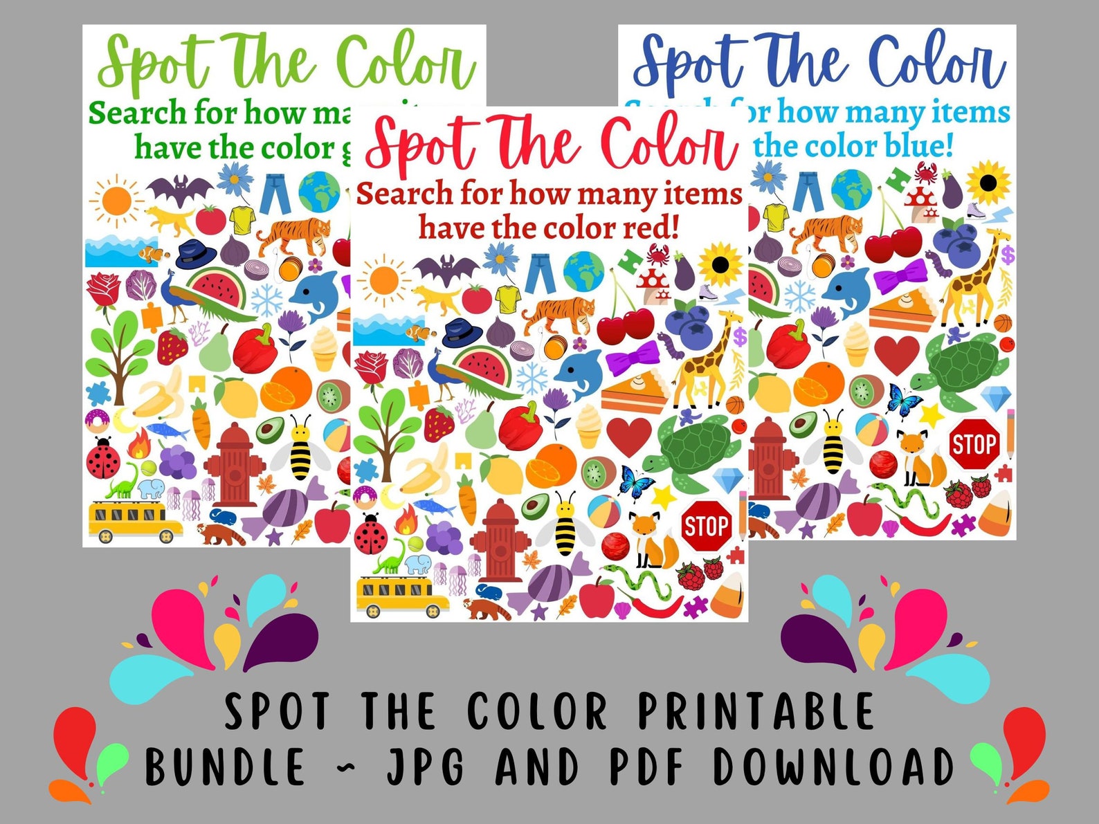 Spot the Color Printable Bundle | Etsy