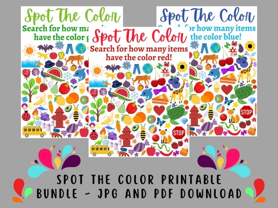 Spot the Color Printable Bundle | Etsy