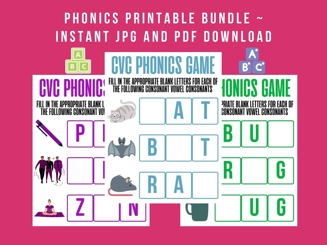 Phonics Printable Bundle - Etsy