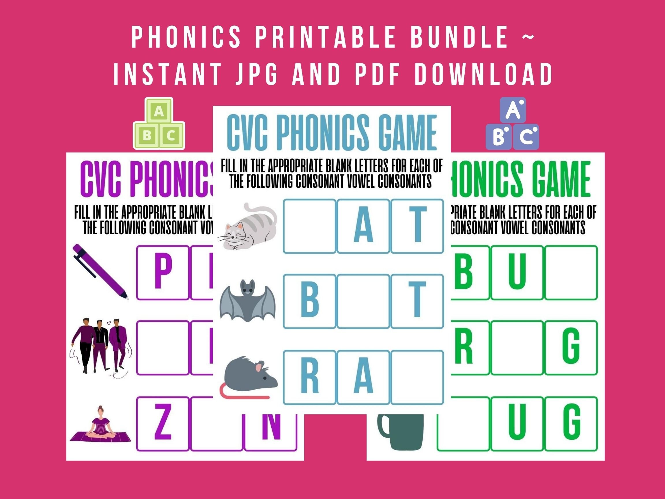 Phonics Printable Bundle - Etsy