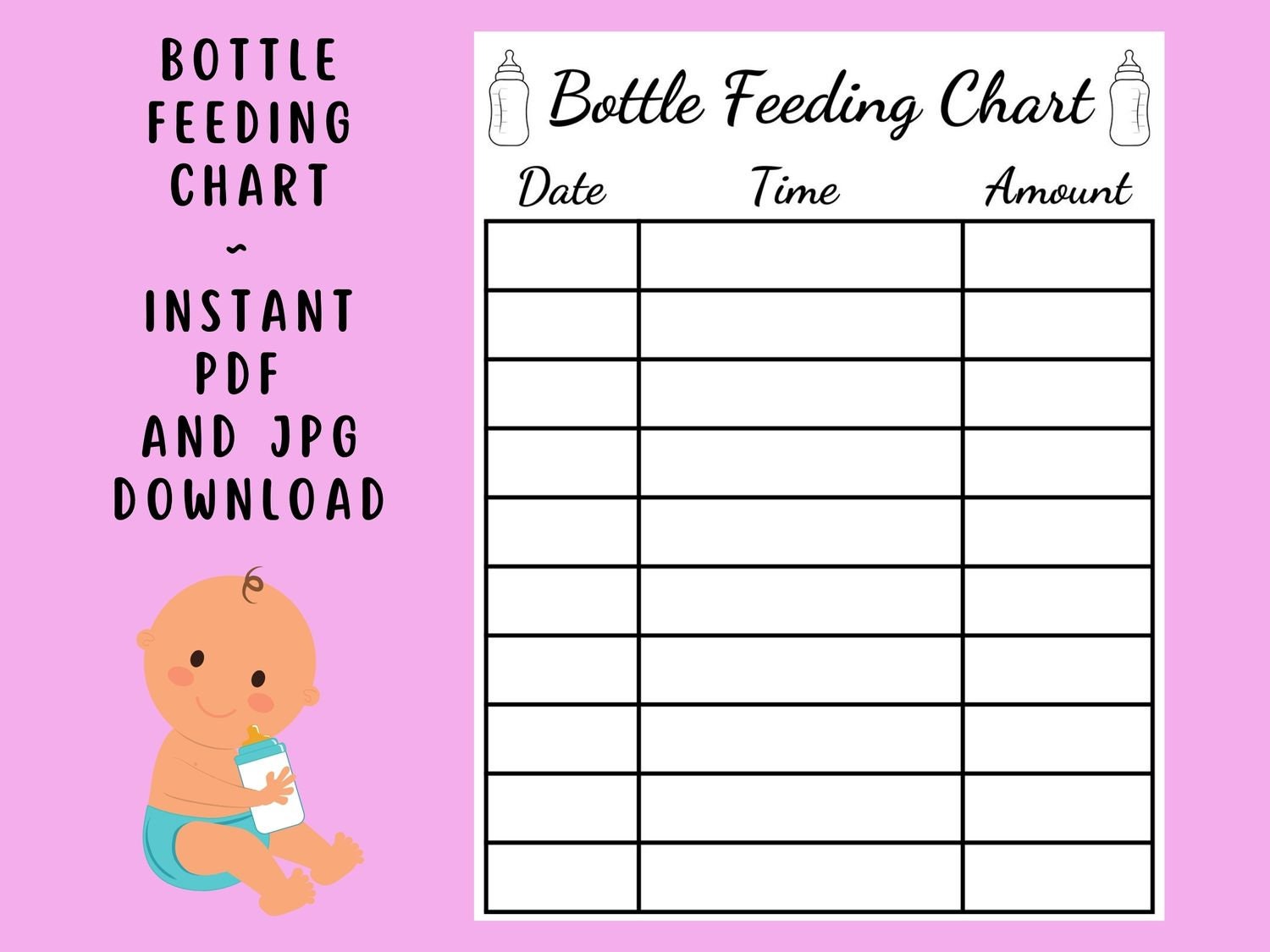 Bottle Feeding Chart - Etsy