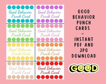 Punch Cards for Good Behavior - Etsy