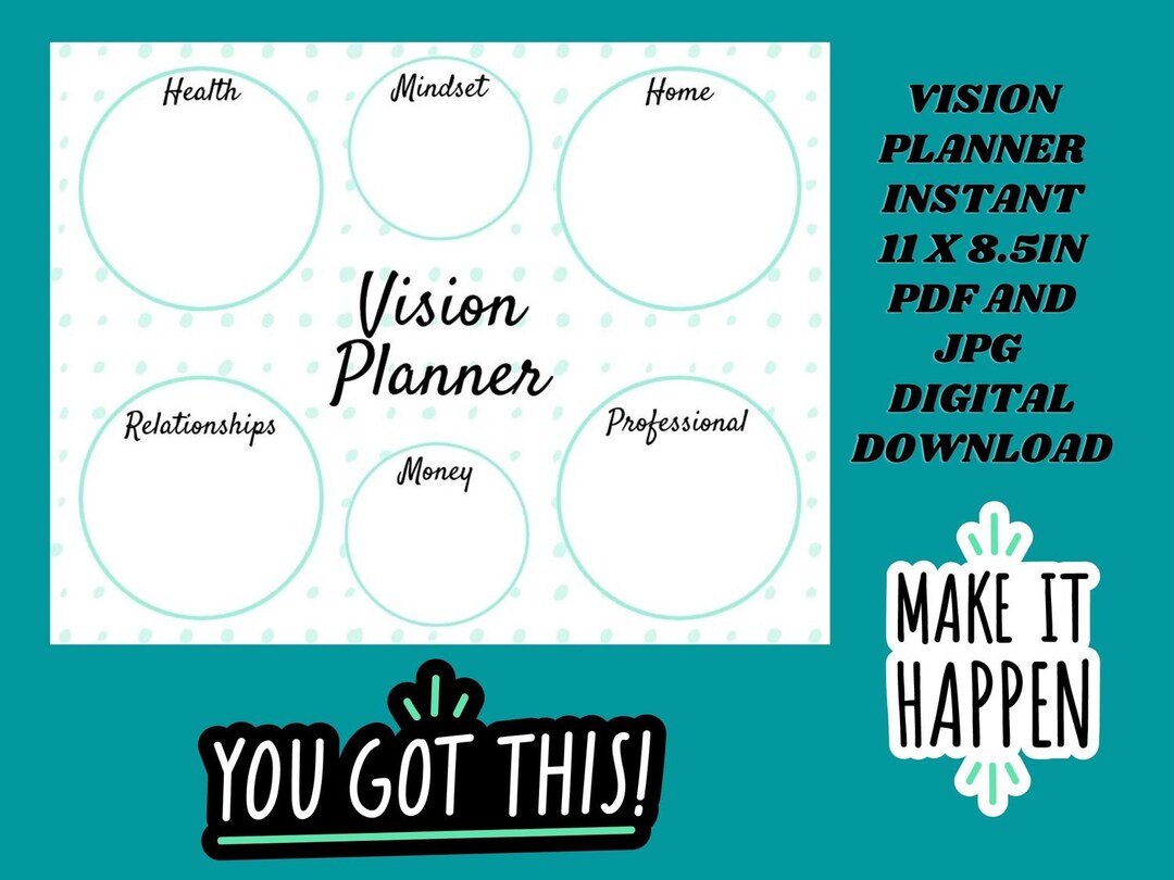 Vision Board ~ Printable Planner - Etsy