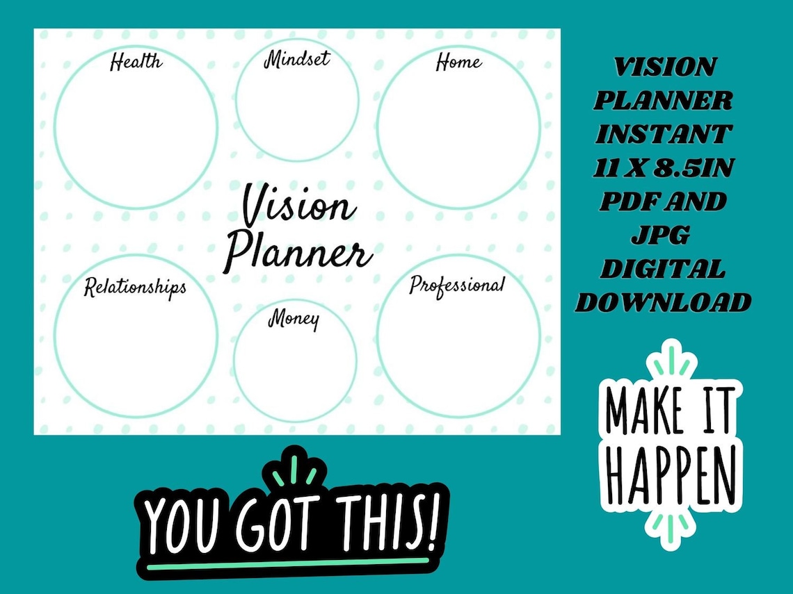 Vision Board ~ Printable Planner - Etsy
