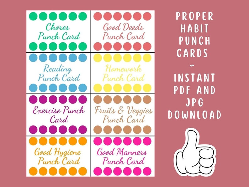 Proper Habit Punch Cards - Etsy