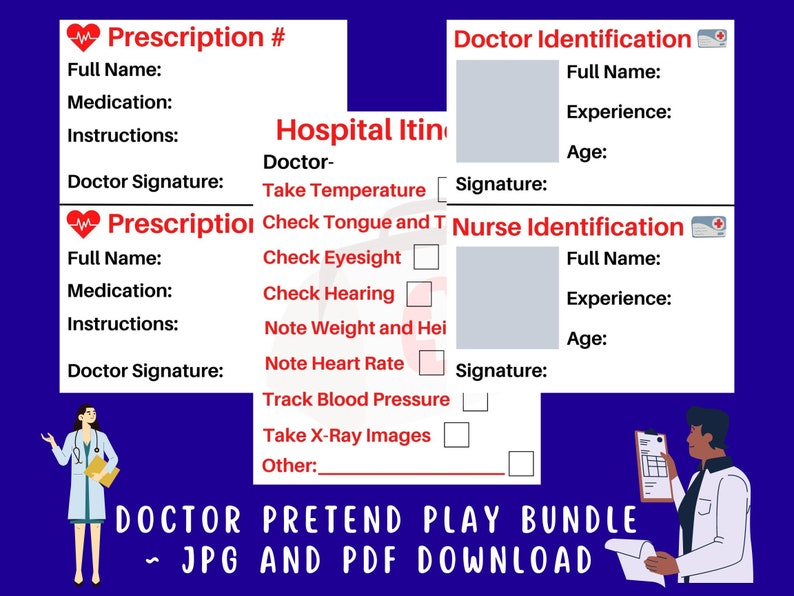 Doctor Pretend Play ~ Printable Bundle - Etsy
