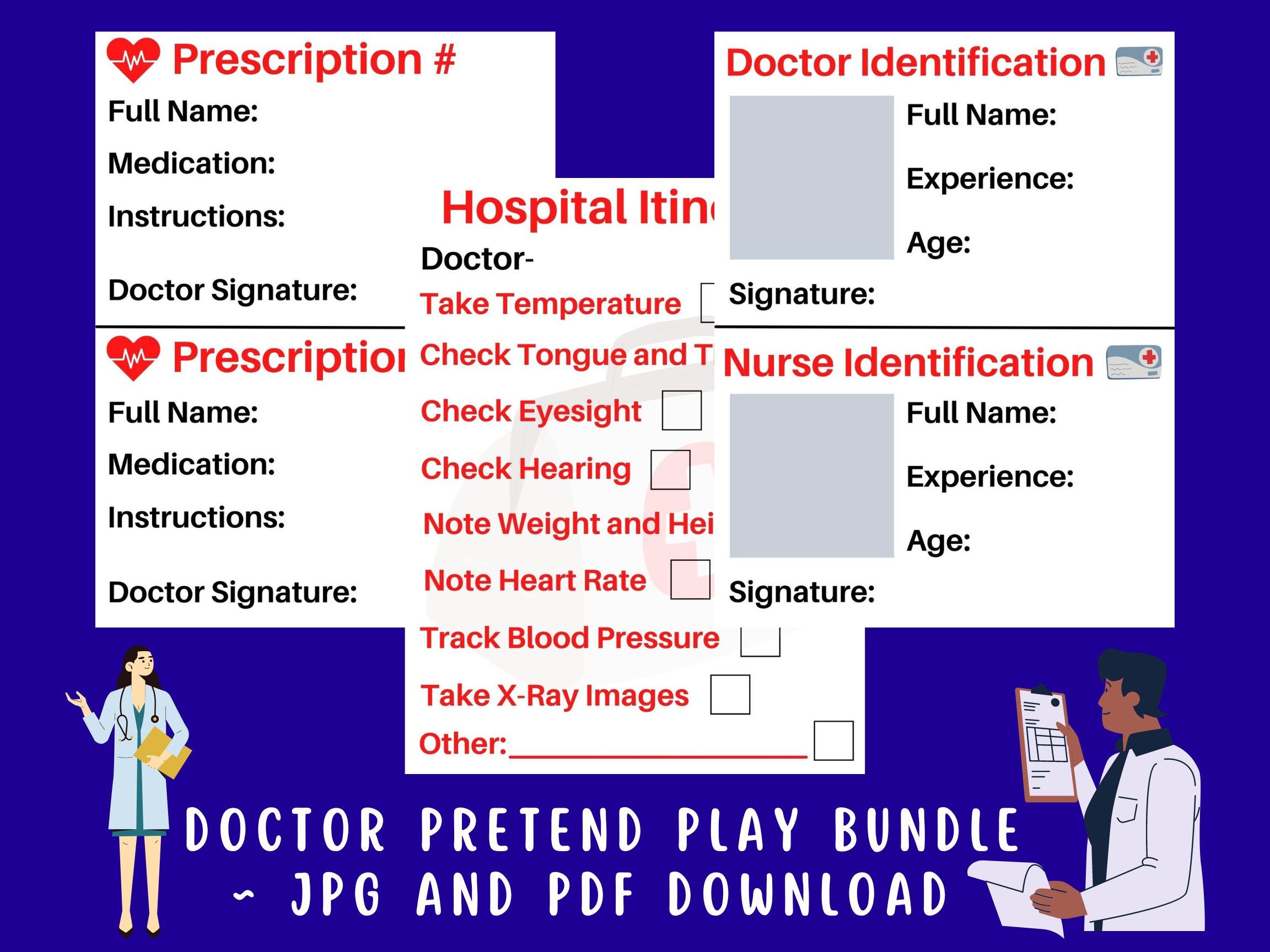 Doctor Pretend Play ~ Printable Bundle - Etsy