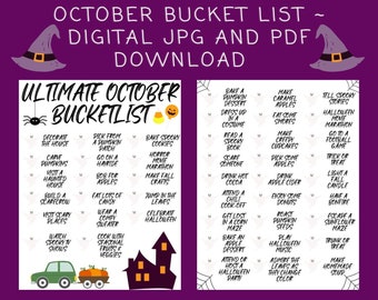 October Bucket List - Etsy
