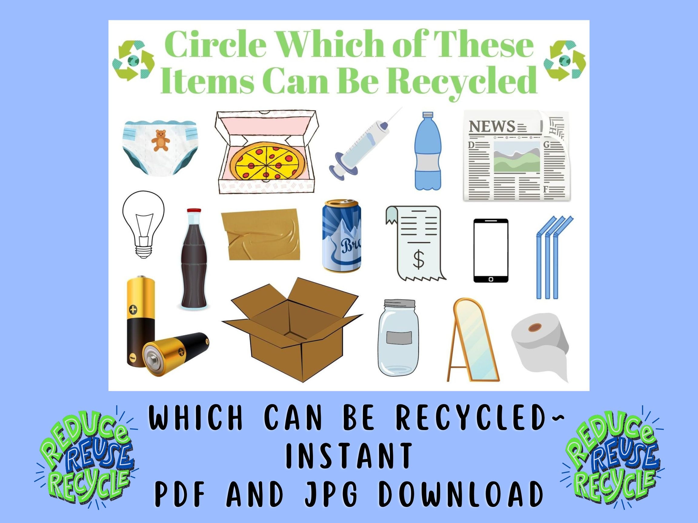Which Can Be Recycled ~ Printable Activity - Etsy