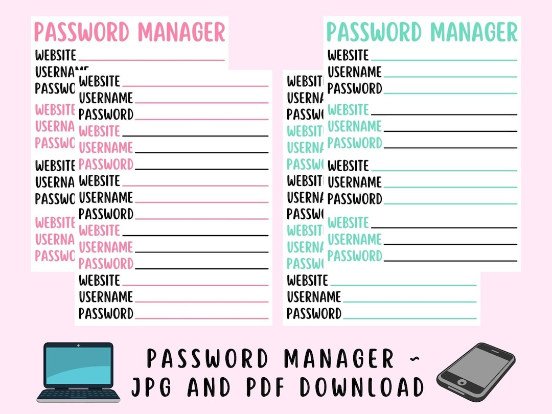 Password Manager ~ Printable Bundle - Etsy