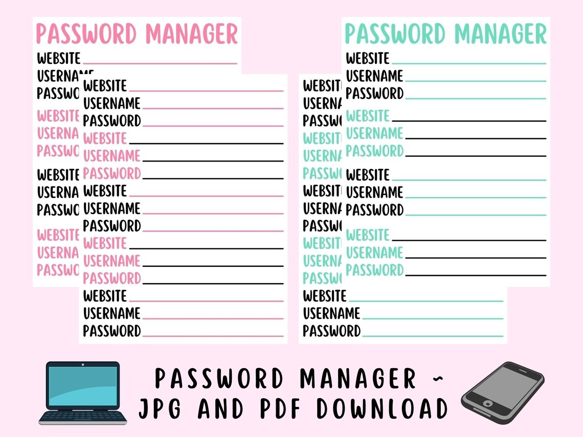 Password Manager ~ Printable Bundle - Etsy